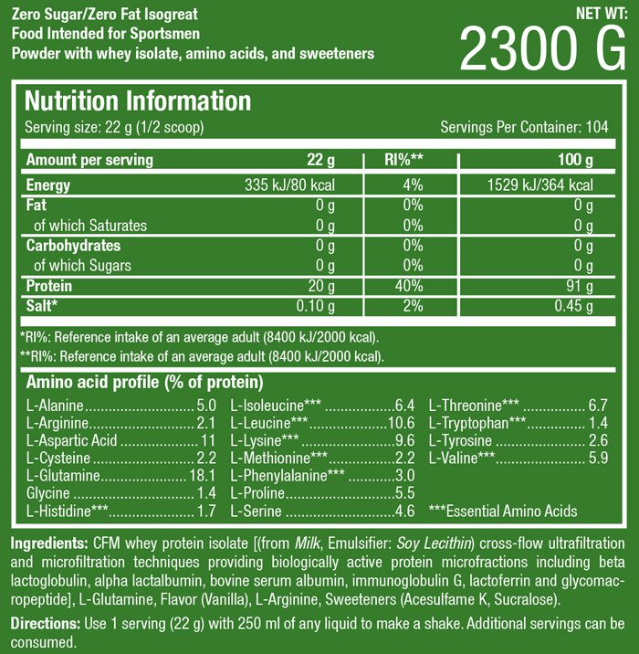 ZERO SUGAR/ZERO FAT ISOGREAT ( 104 Servings ) | Titan Nutrition
